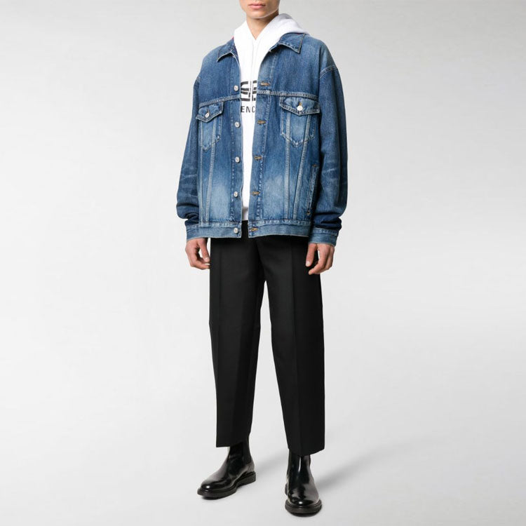 BALENCIAGA Balenciaga Neck Logo Denim Jacket
