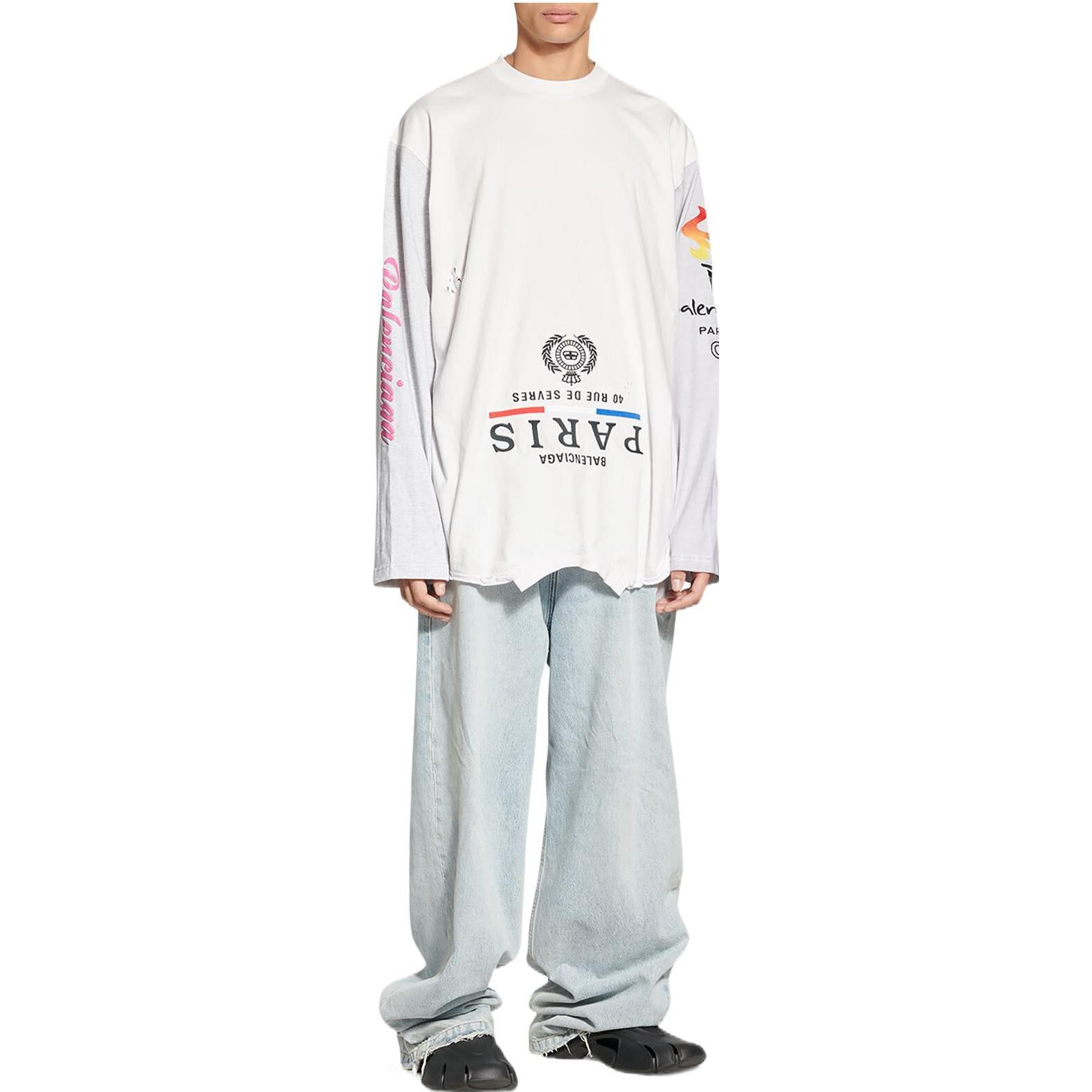 BALENCIAGA balenciaga upside down long sleeve t-shirt 'white'