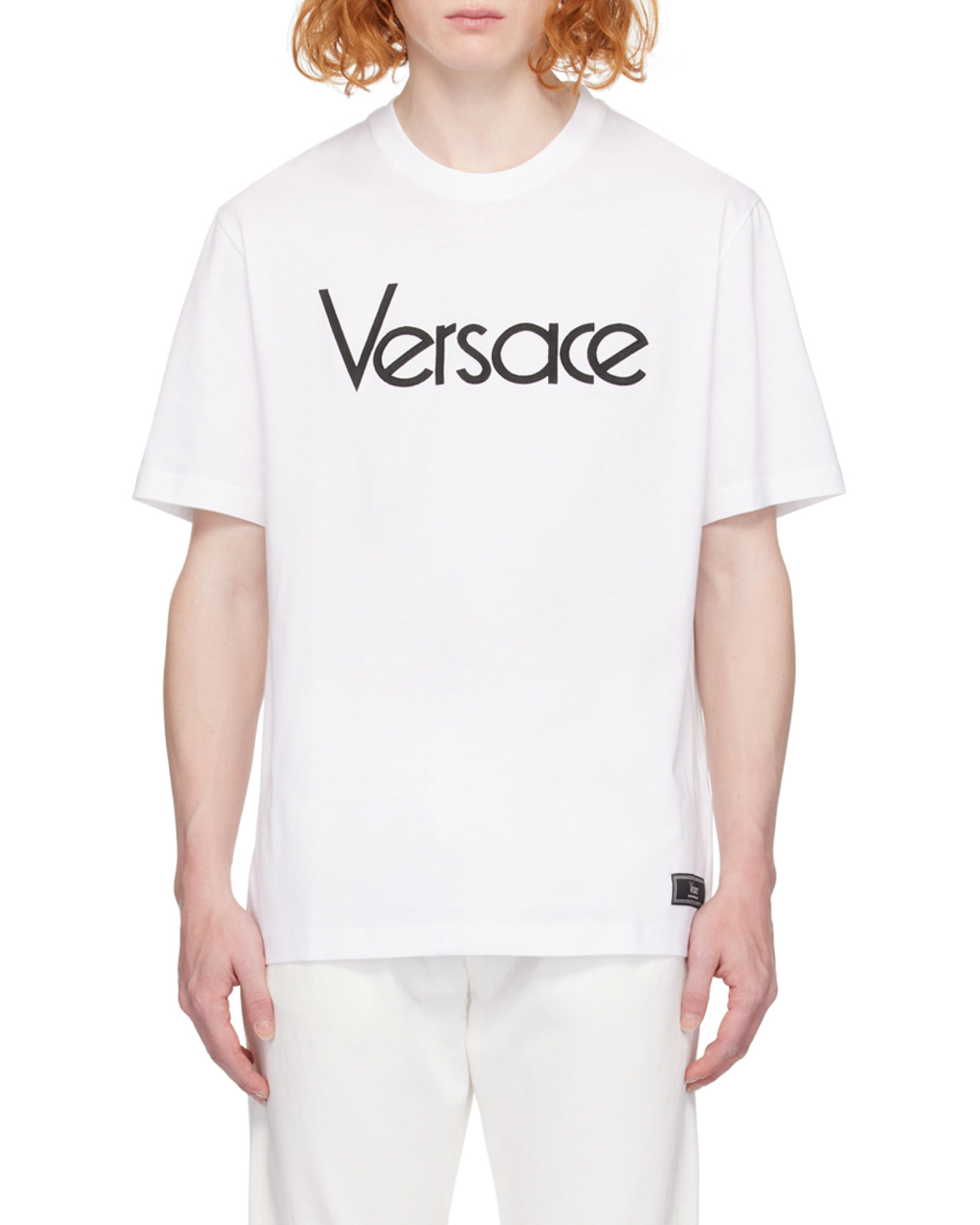 VERSACE Versace Logo Embroidered Crewneck T-Shirt