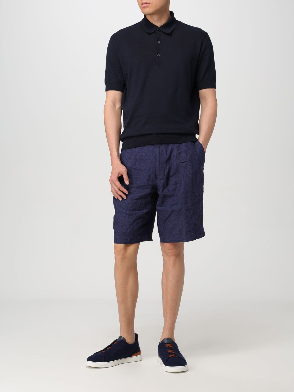 ZEGNA Zegna Pleated Linen Bermuda Shorts