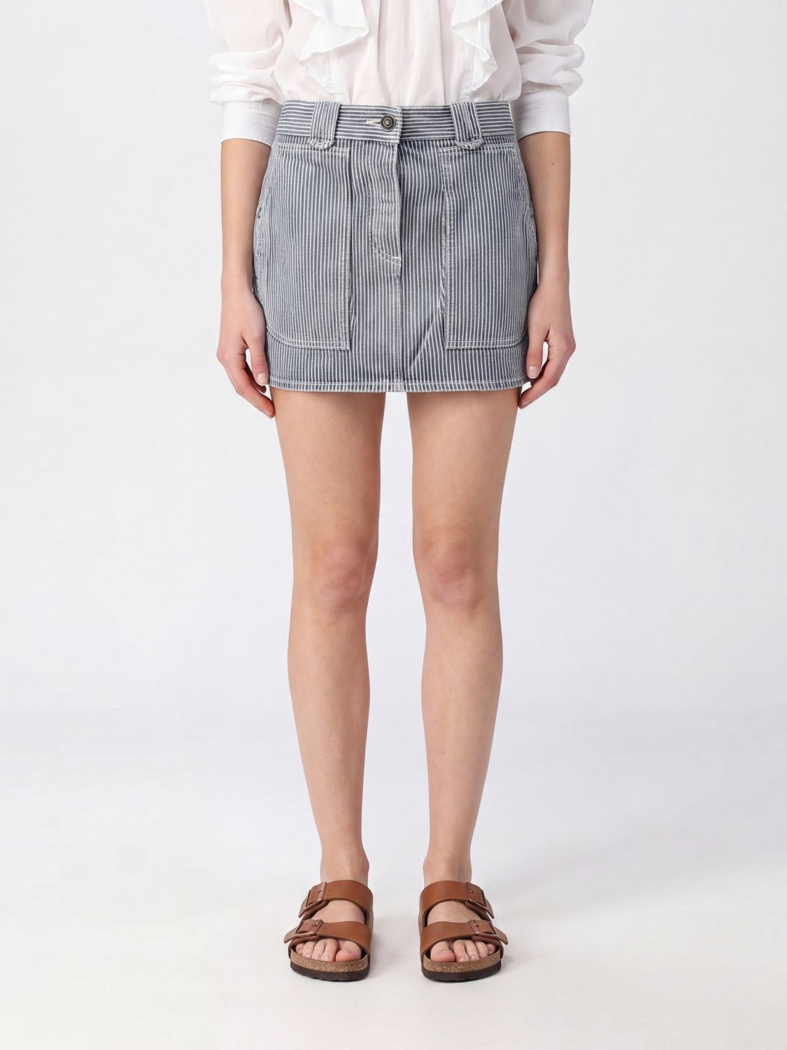 ISABEL MARANT ÉTOILE Isabel Marant Etoile Striped Denim Pencil Mini Skirt