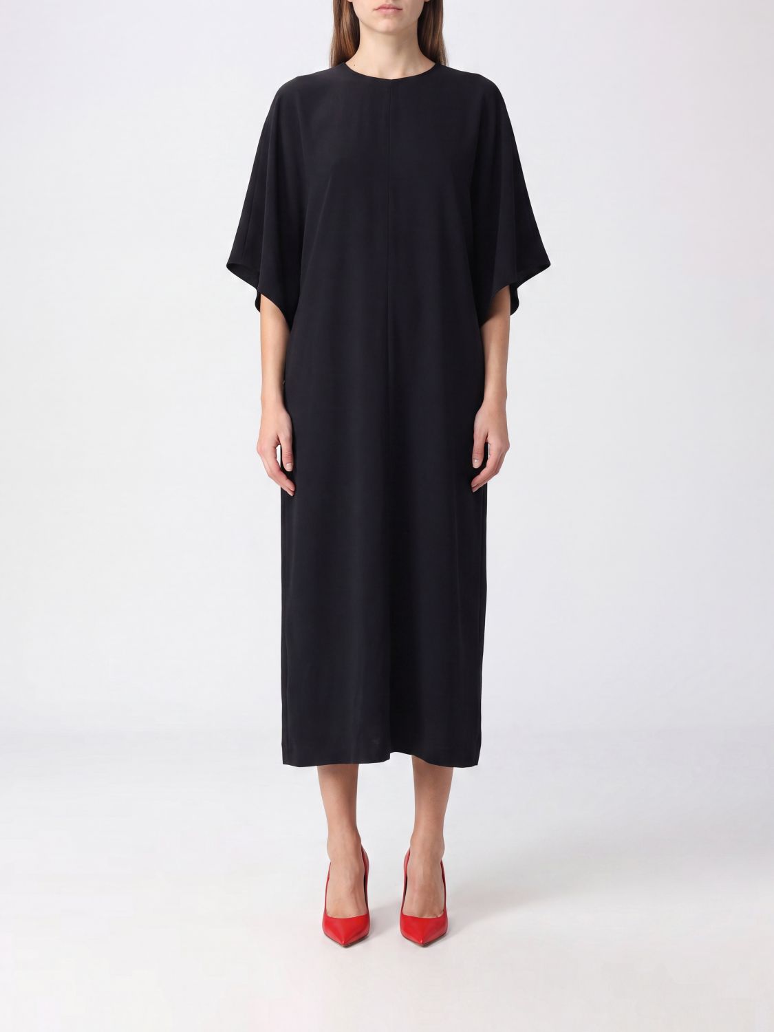 STELLA MCCARTNEY Stella McCartney Crêpe Midi Tunic Dress with Teardrop Back