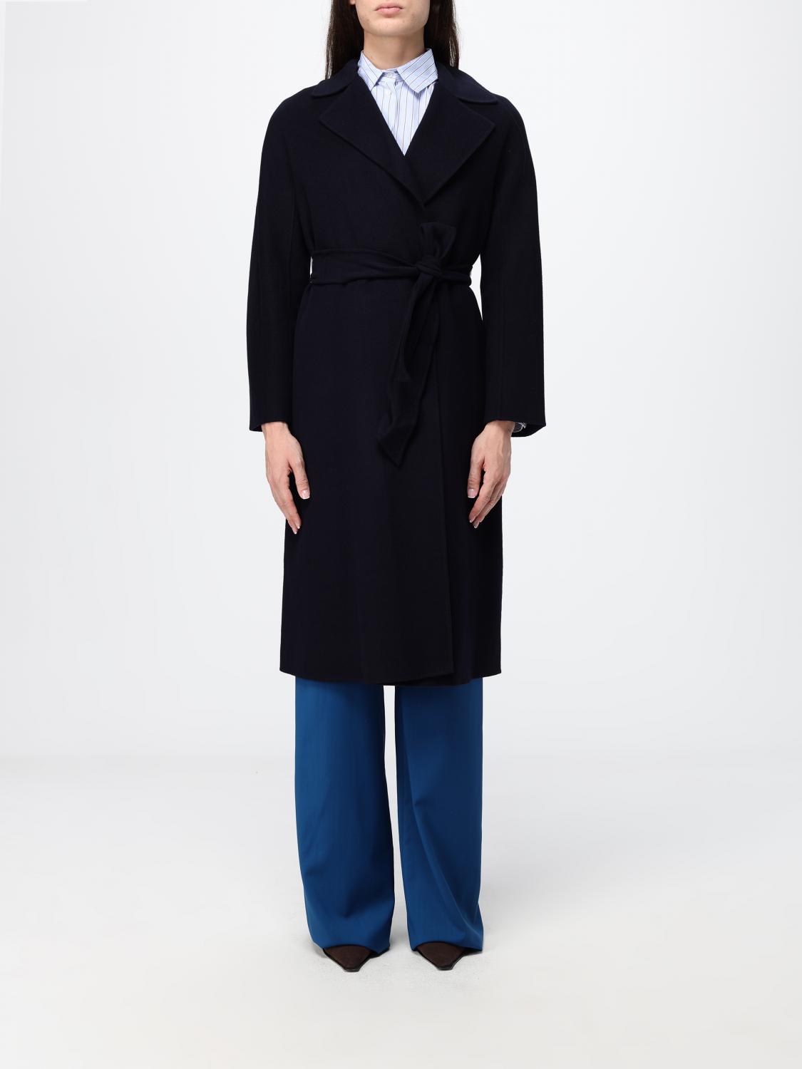 MAX MARA Max Mara Long Belted Wool and Cashmere Robe Coat