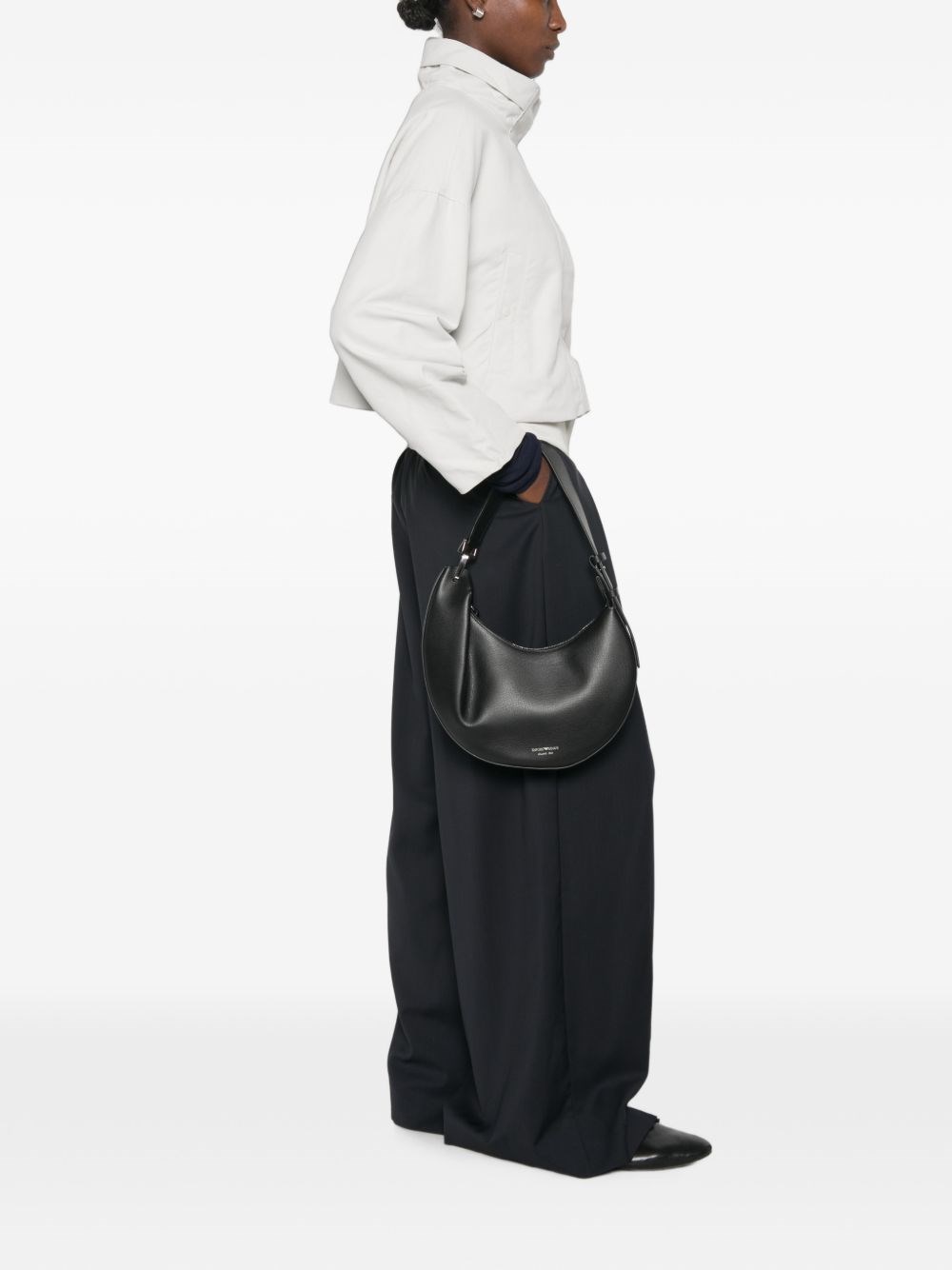 EMPORIO ARMANI Emporio Armani Medium Leather Hobo Bag