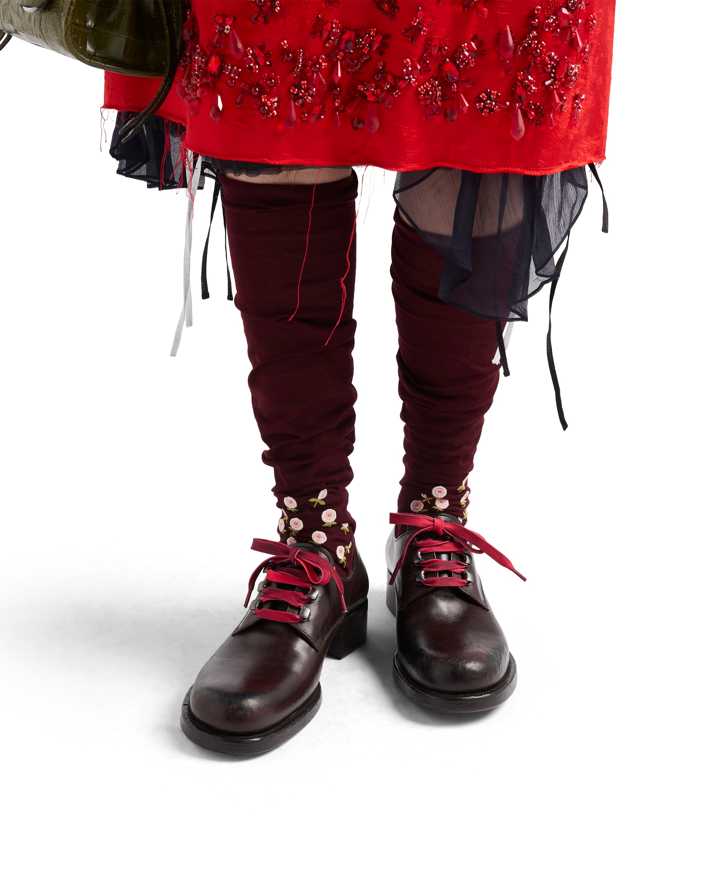PRADA PRADA Embroidered Over-the-Knee Socks