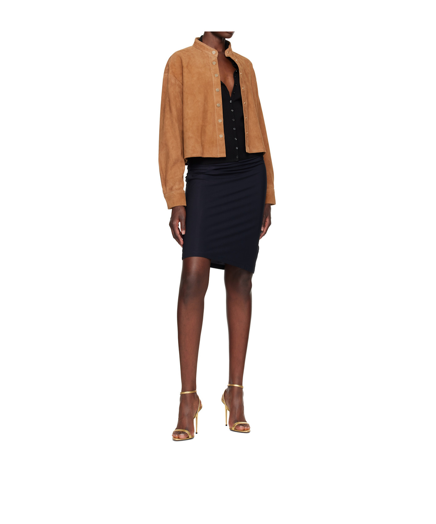 NOUR HAMMOUR Nour Hammour Suede Long-Sleeve Jacket