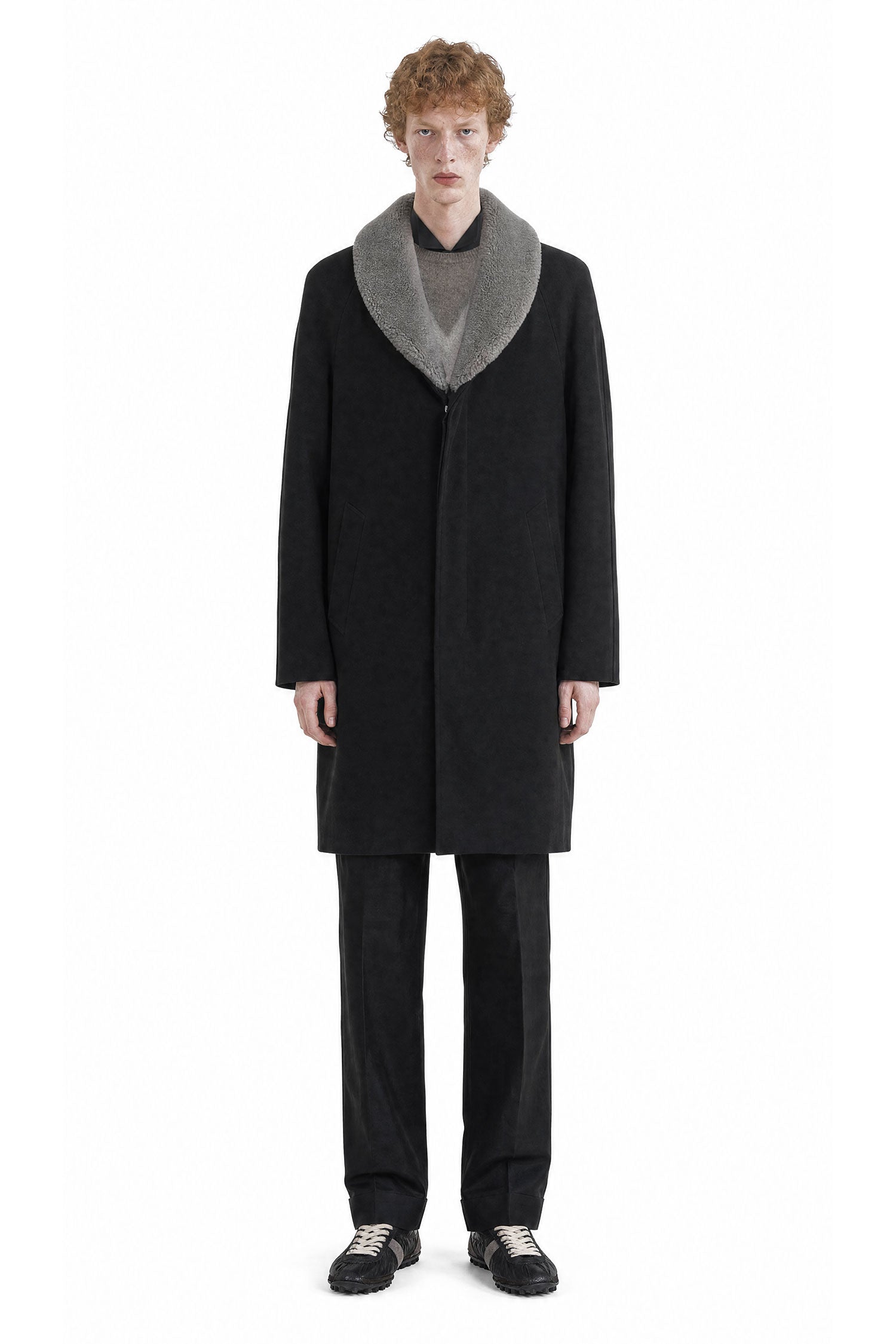 MAISON MARGIELA Maison Margiela Shearling Collar Wool Cloth Coat