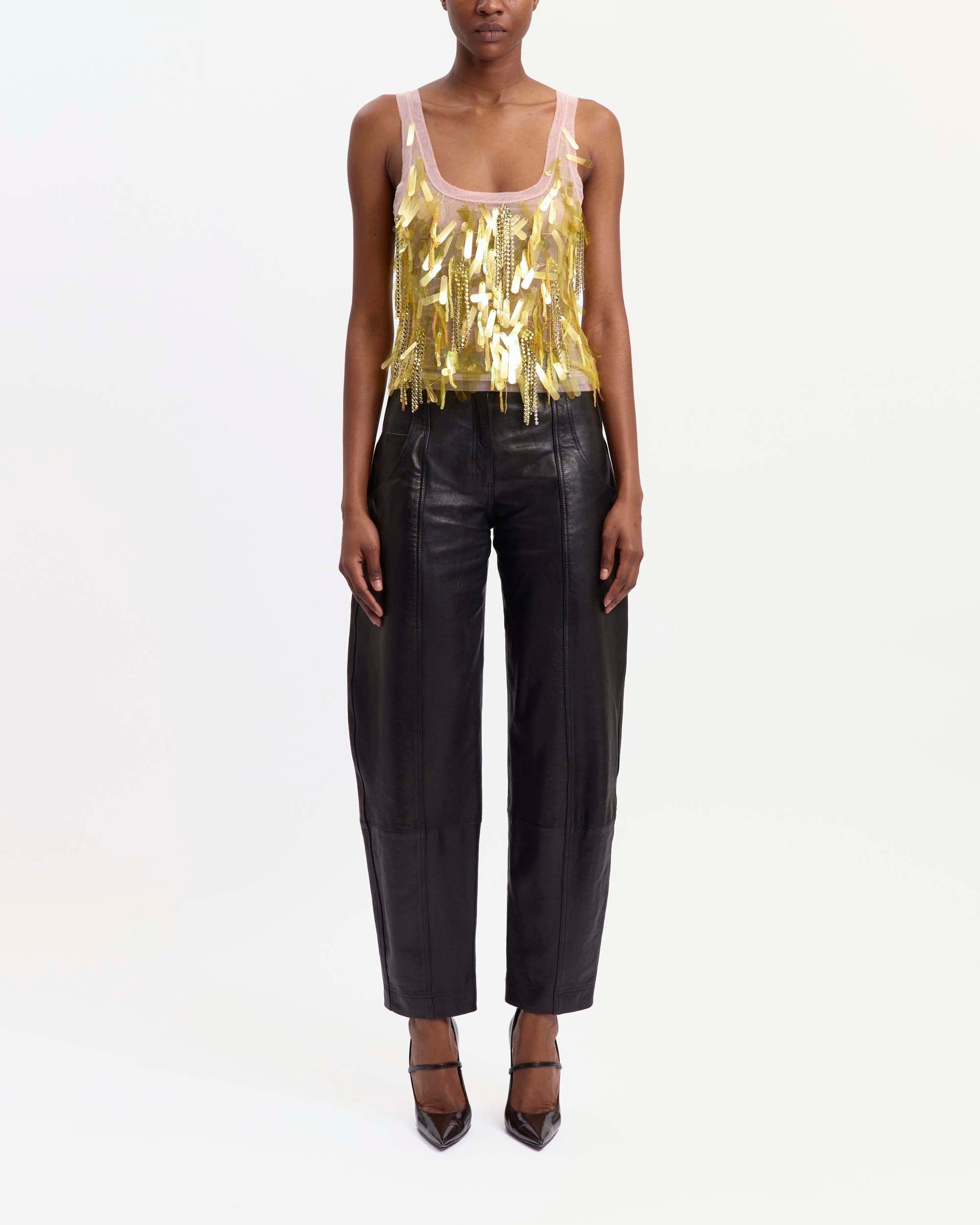 16ARLINGTON 16Arlington Sharla Sequin and Crystal Embellished Mesh Top