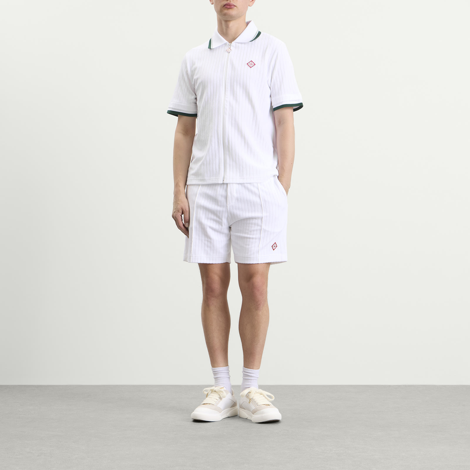 CASABLANCA velour zip up shirt