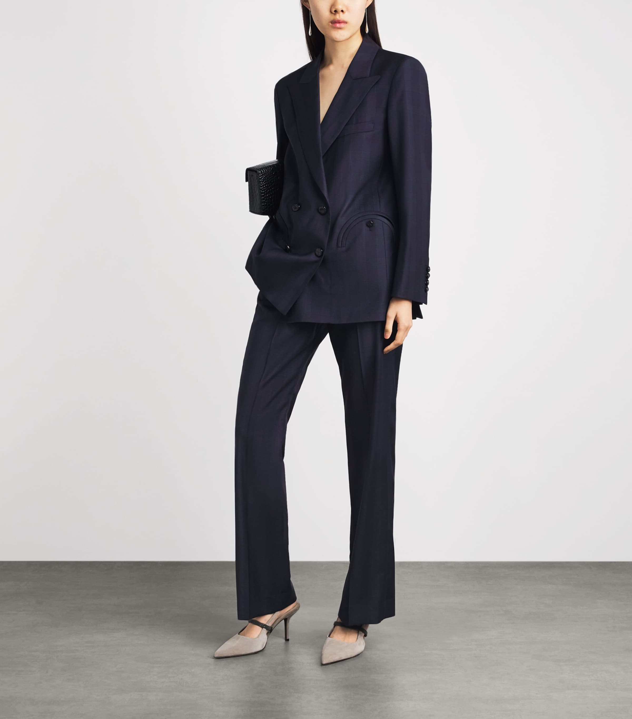 BLAZÉ MILANO Blazé Milano Virgin Wool Check Lundy Tailored Trousers
