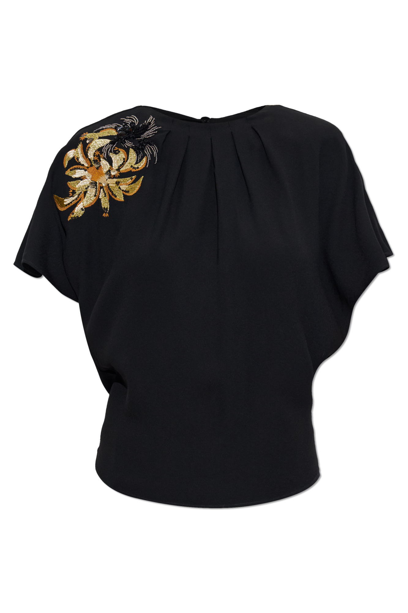 CAROLINA HERRERA Carnation Jacquard Bell Sleeve Crop Jacket