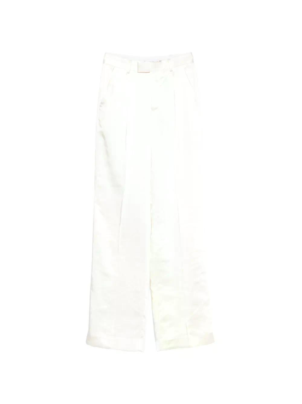 SELF-PORTRAIT Self-Portrait Straight-Leg Satin Trousers
