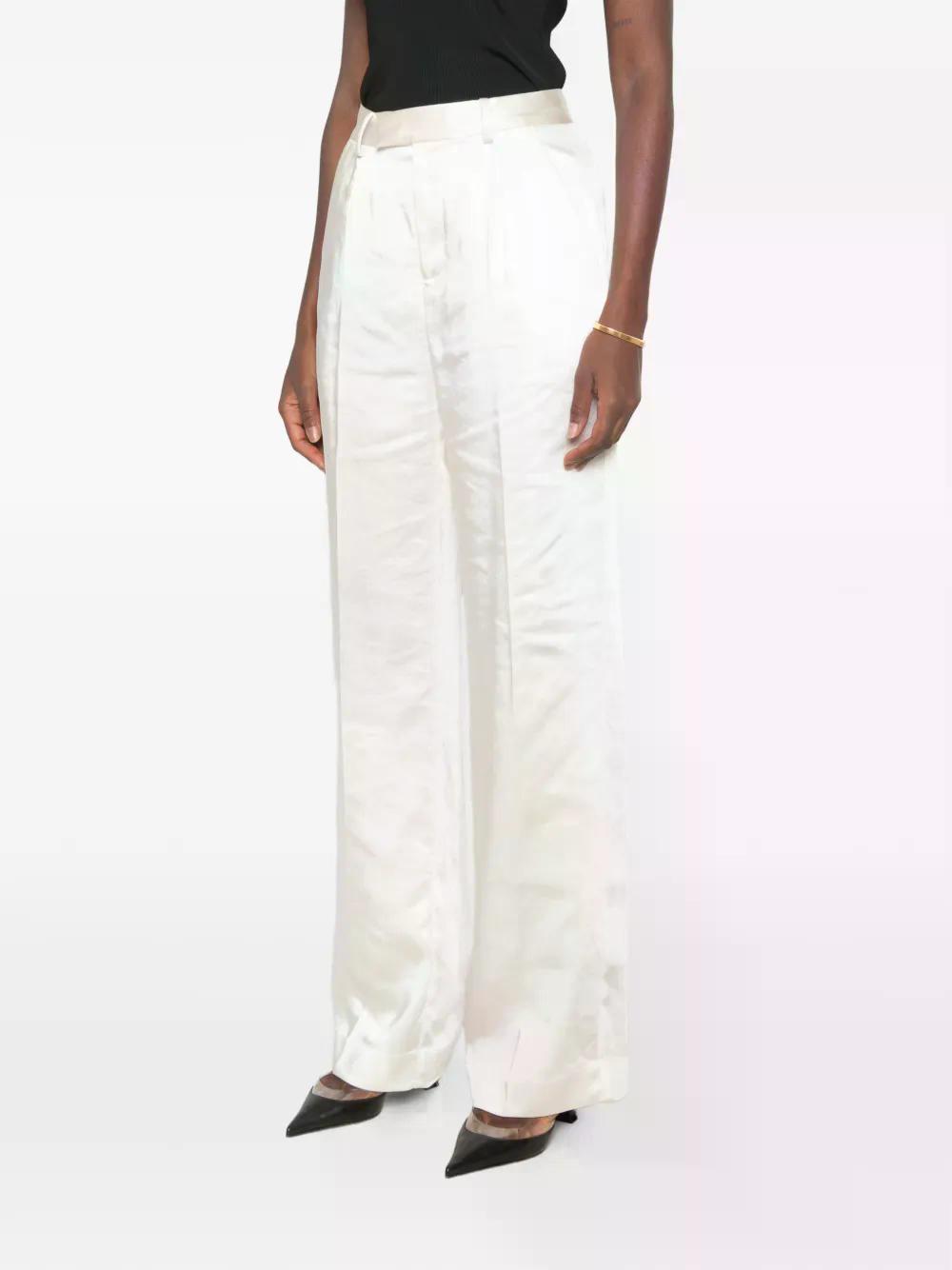 SELF-PORTRAIT Self-Portrait Straight-Leg Satin Trousers