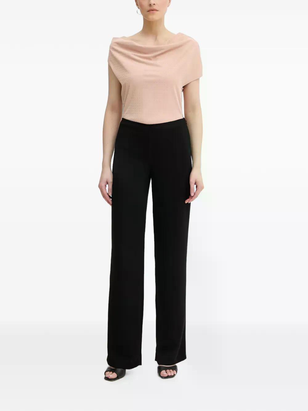 LUISA SPAGNOLI LUISA SPAGNOLI Black Crepe Straight-Leg Trousers