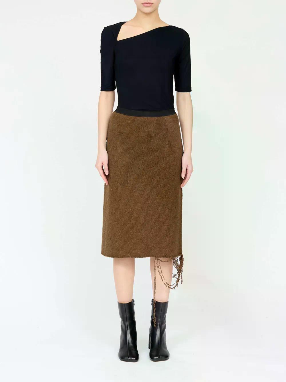 MAISON MARGIELA MM6 Maison Margiela Distressed Hem Knit Skirt