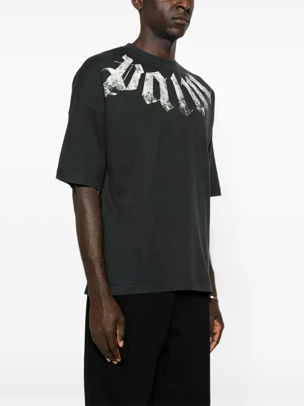 PALM ANGELS big neck logo printed t-shirt