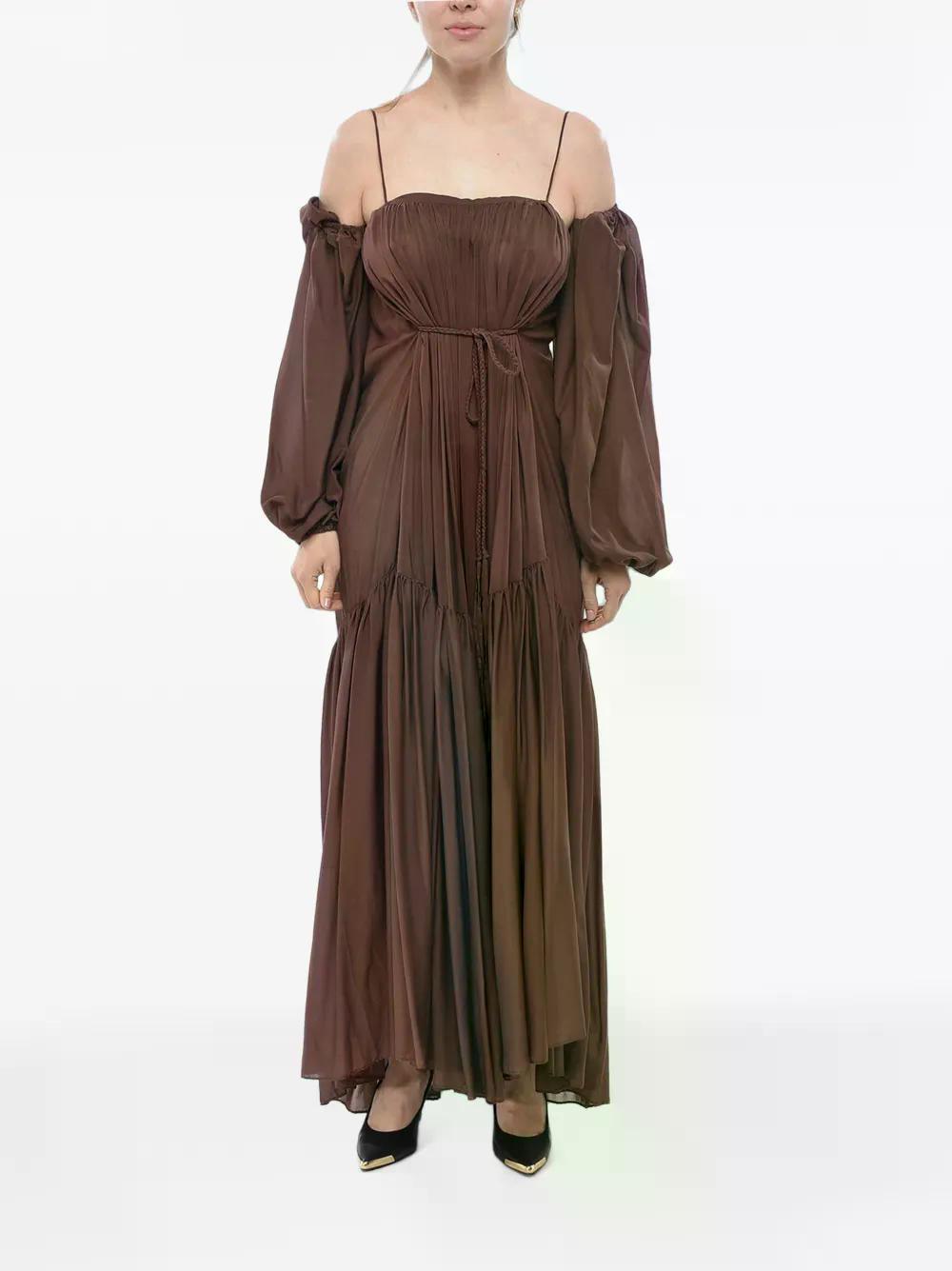 SUPER BLOND SUPER BLOND Maxi Ruffled Puff-Sleeve Dress