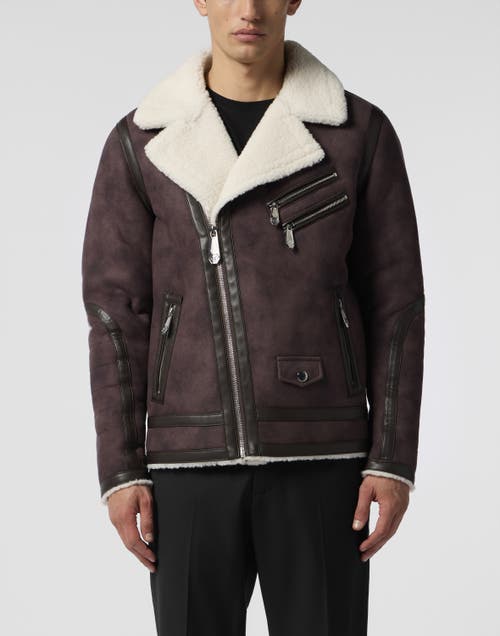 PHILIPP PLEIN PHILIPP PLEIN Eco Shearling Zip-Up Jacket