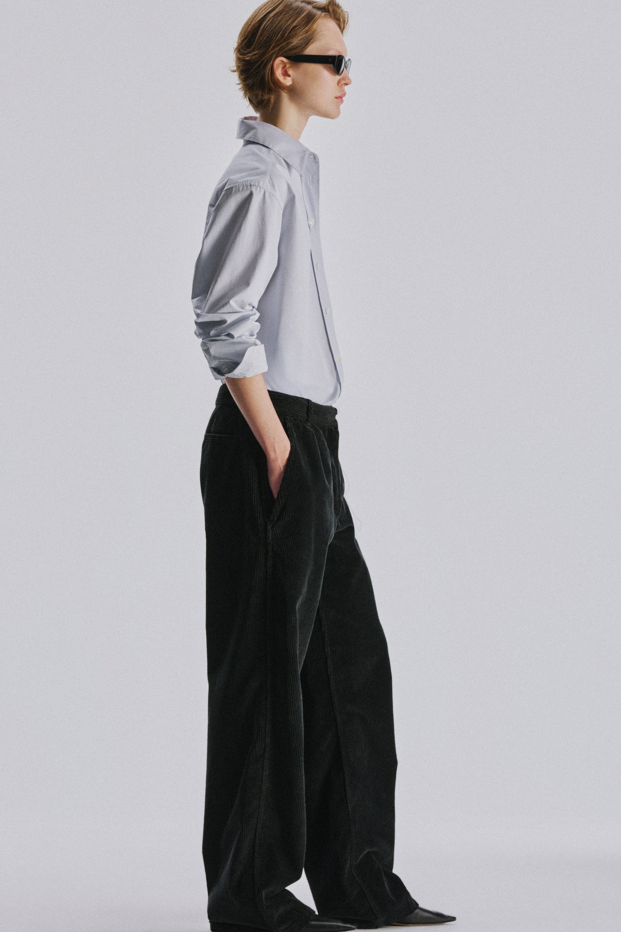 THE ROW The Row Adler Cotton Twill Pleated Straight-Leg Pants