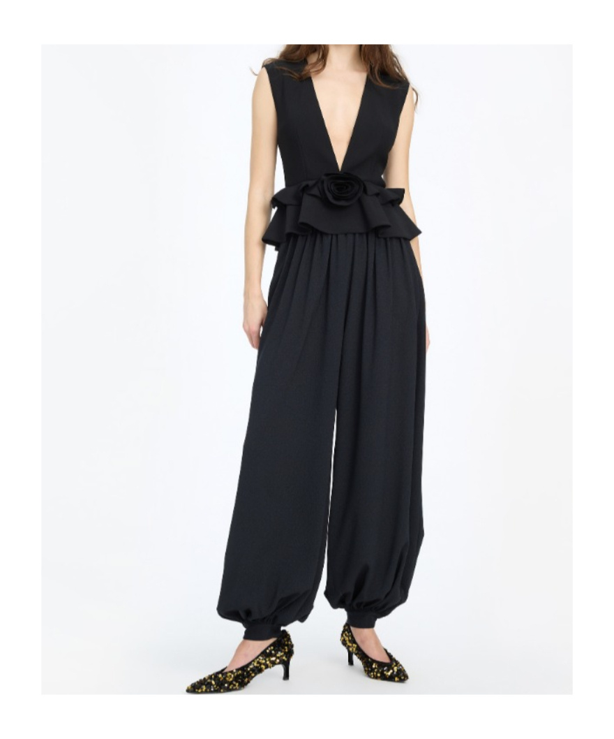 ROTATE BY BIRGER CHRISTENSEN ROTATE Peplum Flower V-Neck Top
