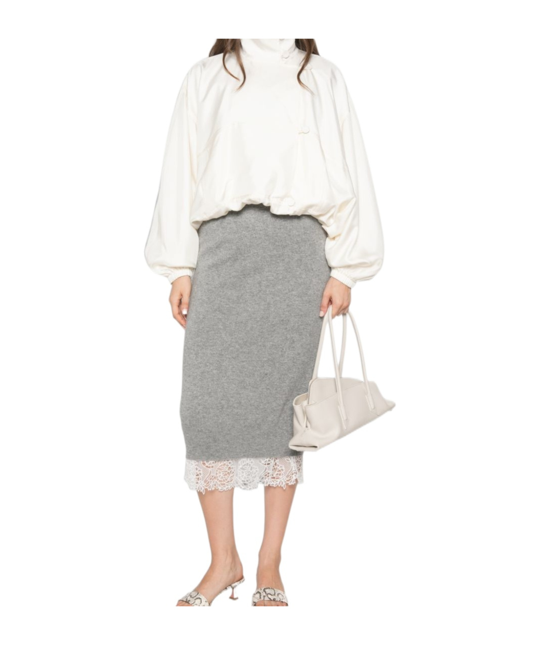 ERMANNO SCERVINO Ermanno Scervino Lace-Trim Knitted Midi Skirt