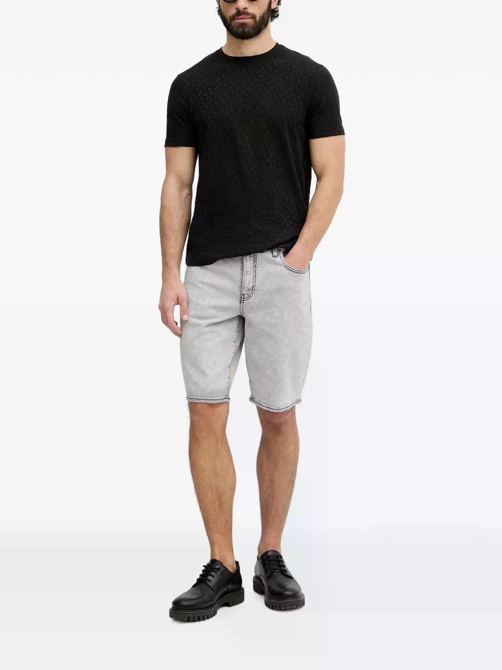 ARMANI EXCHANGE Armani Exchange Acid Wash Logo Patch Denim Shorts