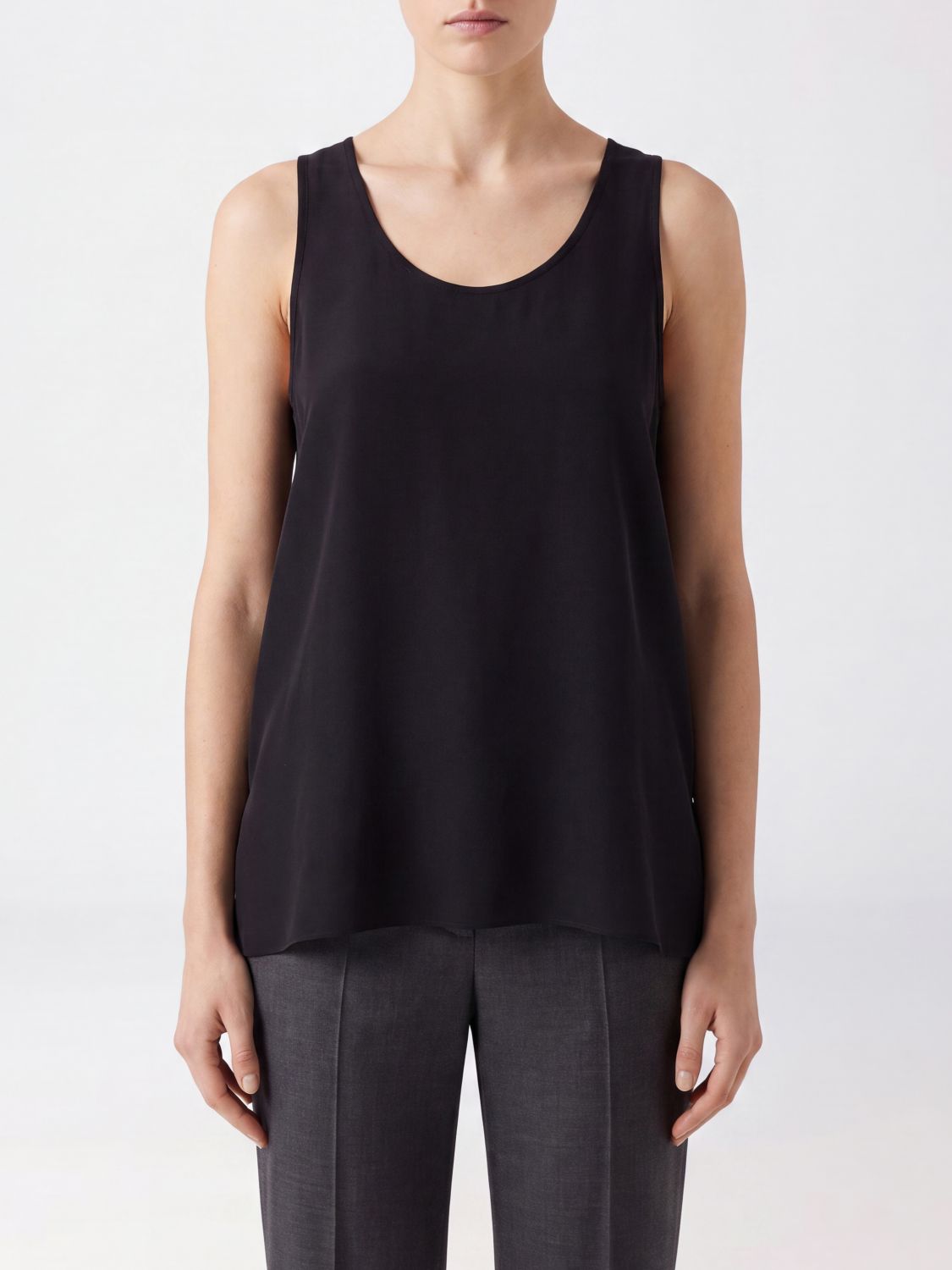BRUNELLO CUCINELLI Brunello Cucinelli Sleeveless Pure Silk U-Neck Top