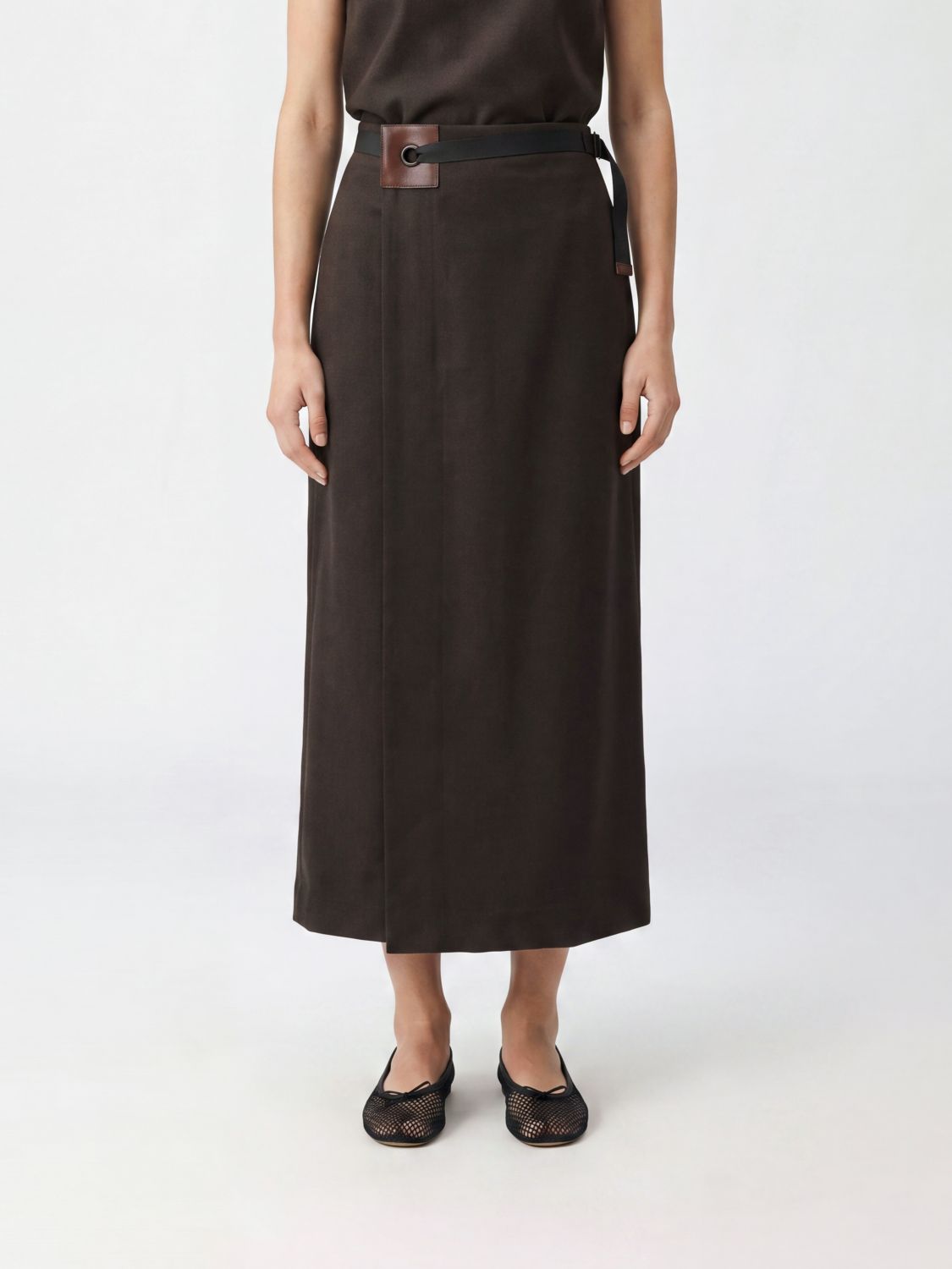 PALOMA WOOL Paloma Wool High-Waisted Wool Blend Midi Wrap Skirt