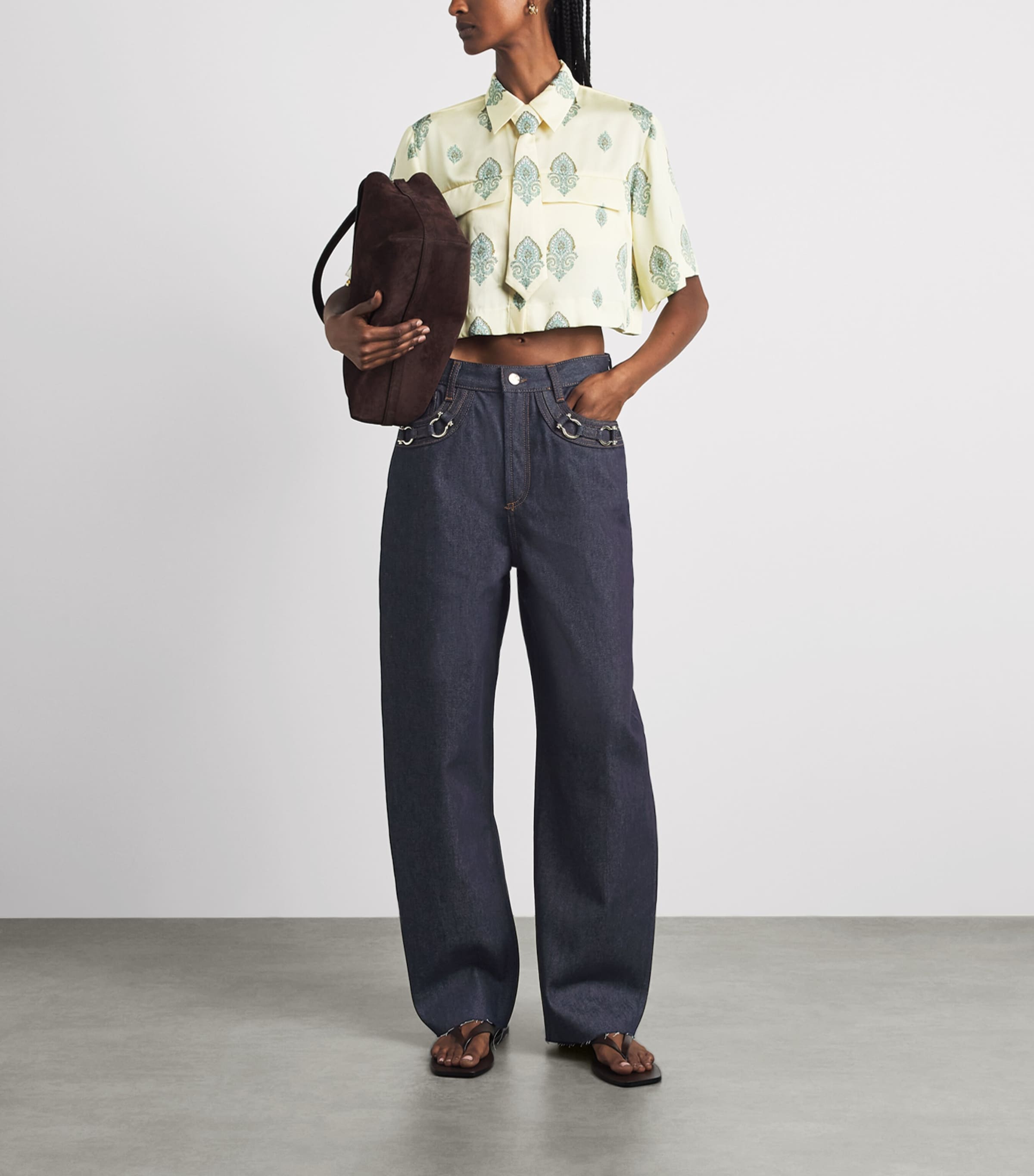 SANDRO Sandro Paris Metal-Detail Barrel Jeans