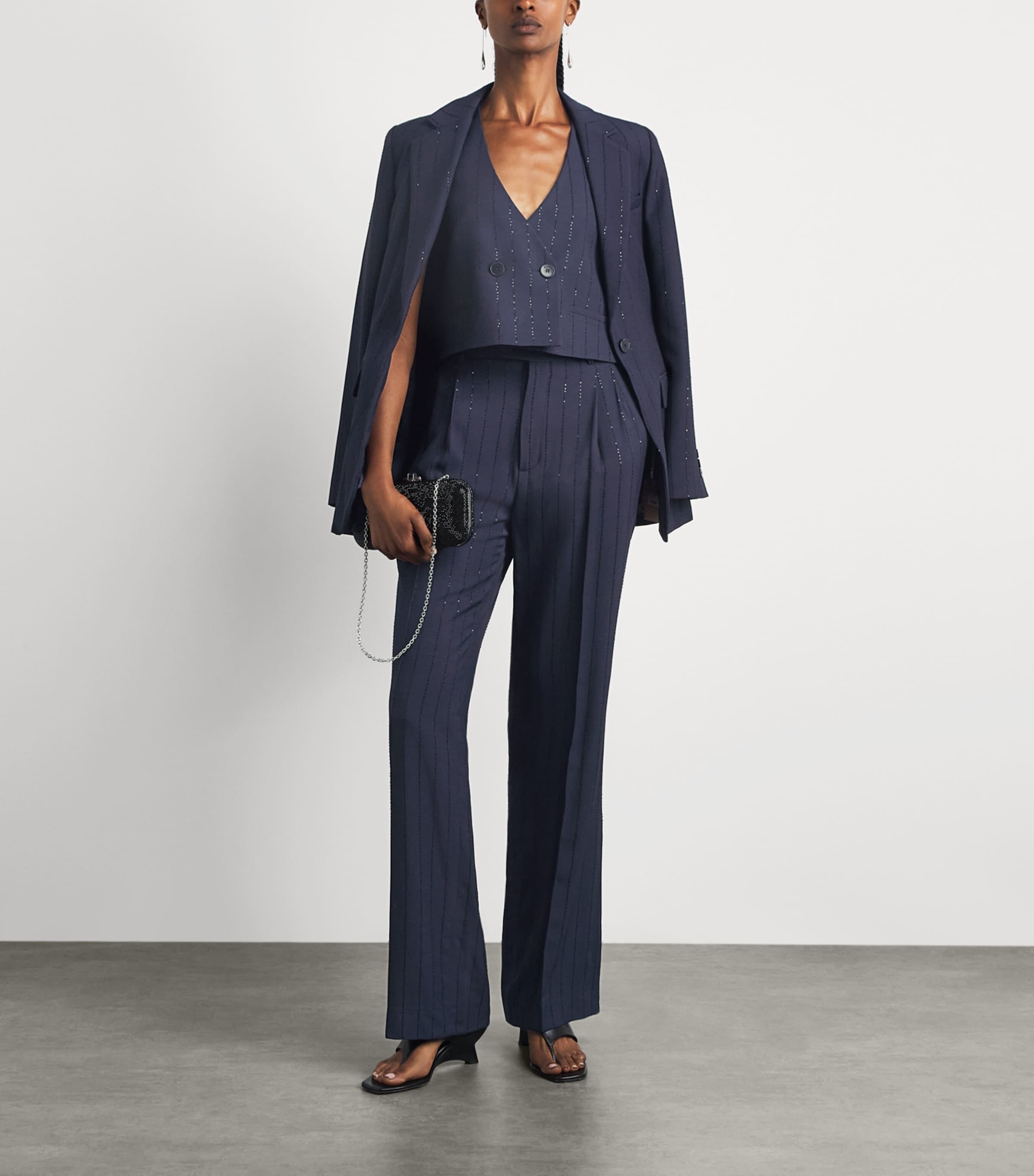 SANDRO Sandro Paris Embellished Stripe Waistcoat