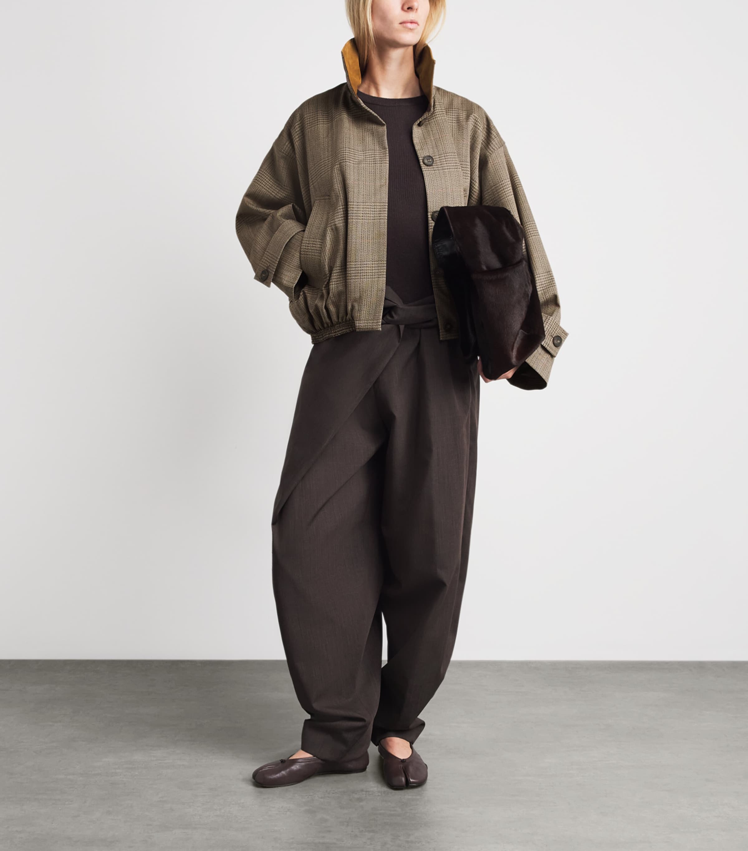 RÓHE Róhe Virgin Wool Blouson Jacket with Suede Collar