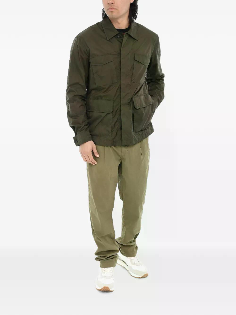 WOOLRICH Woolrich Utility Military Jacket with Crinkled Texture