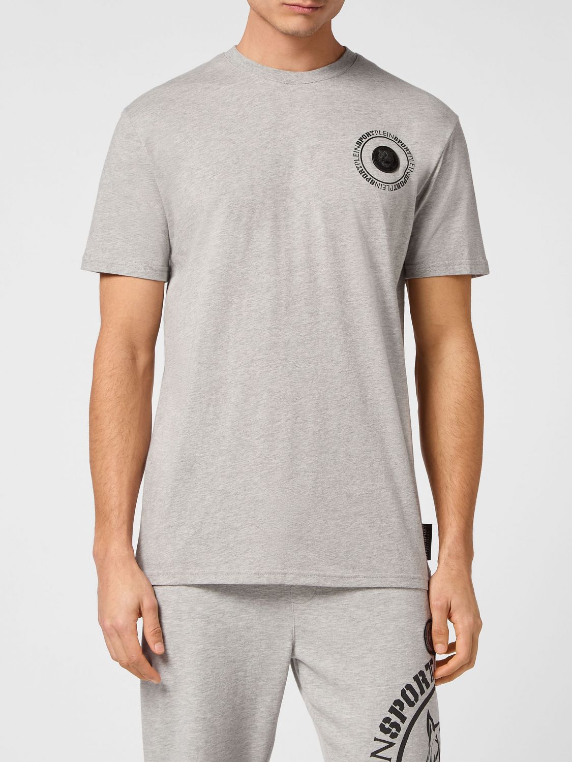 PLEIN SPORT slim fit cotton t-shirt with contrast logo on the chest