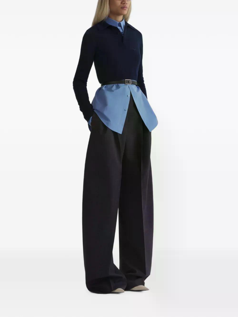 MUGLER Mugler Cashmere Cropped Polo Top