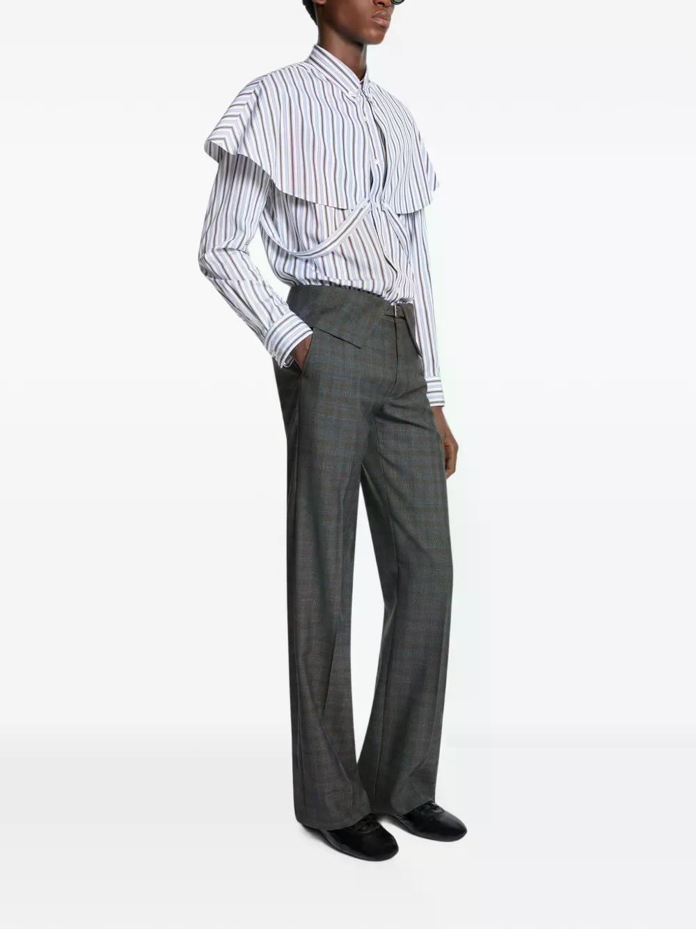 DRIES VAN NOTEN DRIES VAN NOTEN Folded Wool Belted Plaid Trousers