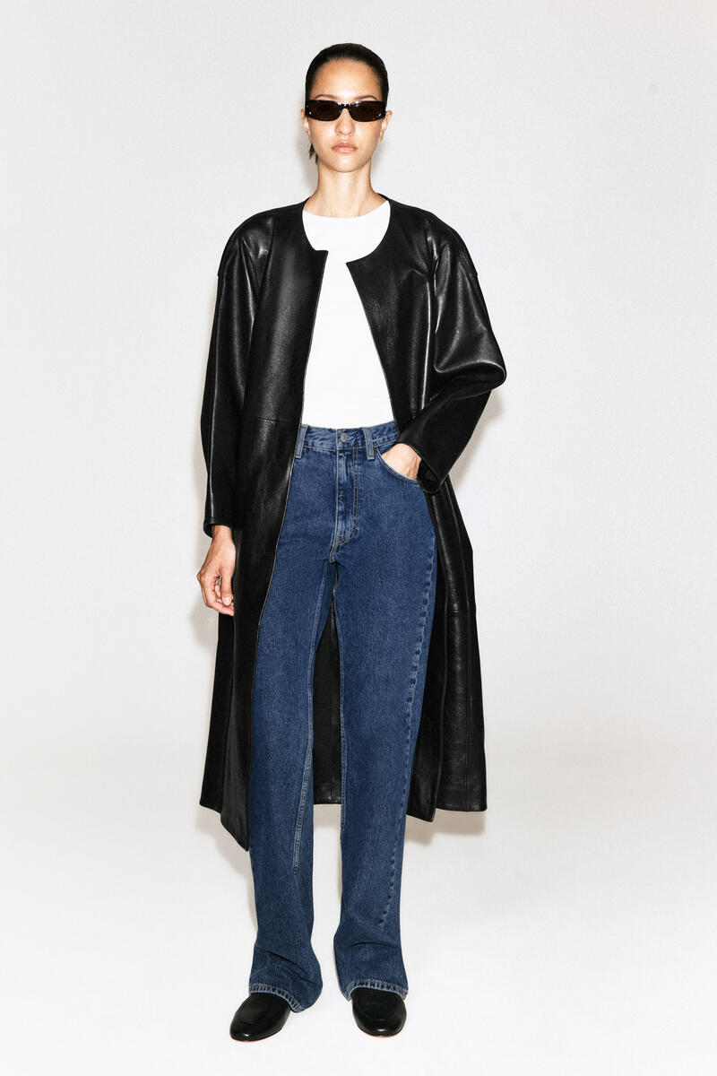 COS COS Paneled Leather Long Coat