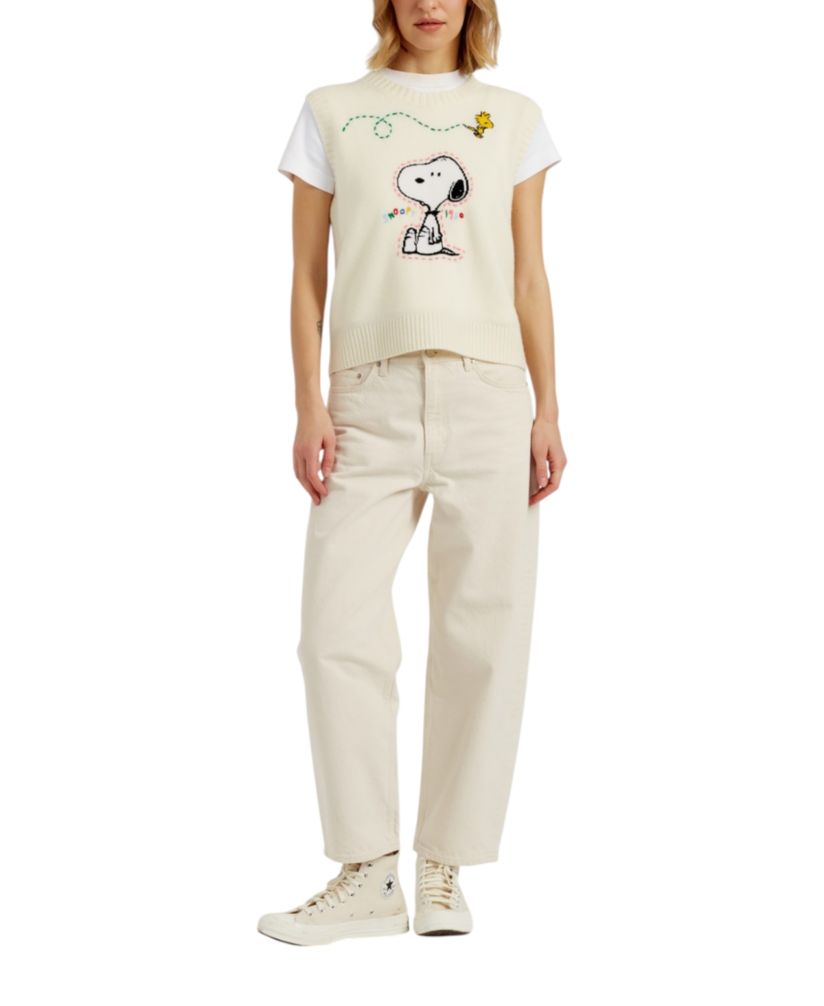 CHINTI & PARKER Chinti & Parker Wool-Cashmere Snoopy & Woodstock Intarsia Vest
