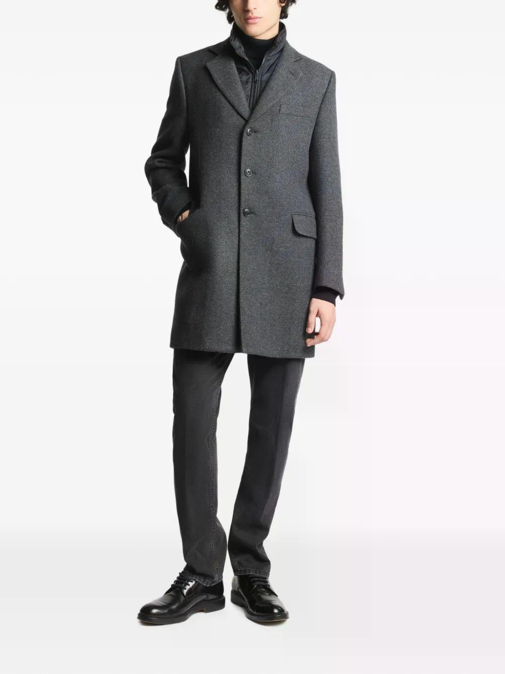 FAY Fay Herringbone Pattern Double Coat