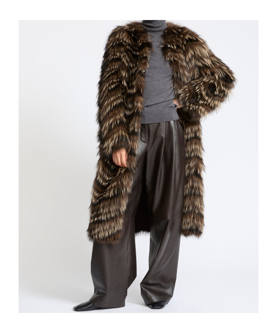 YVES SALOMON Yves Salomon Fox Fur Knit Coat