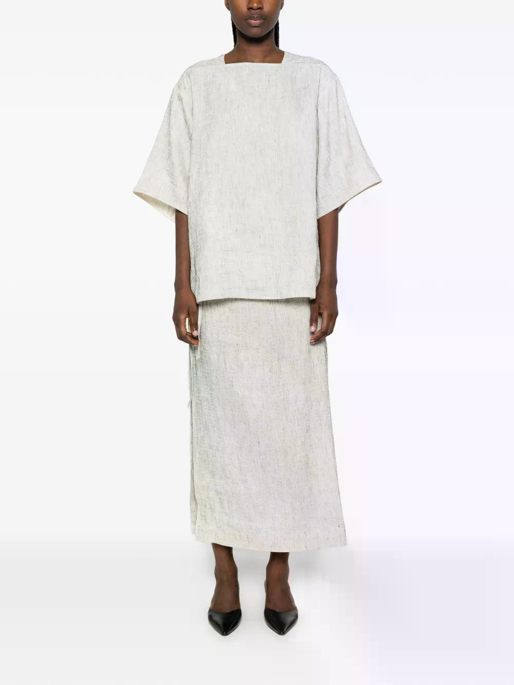 THE ROW The Row Short Sleeves Textured Finish Top