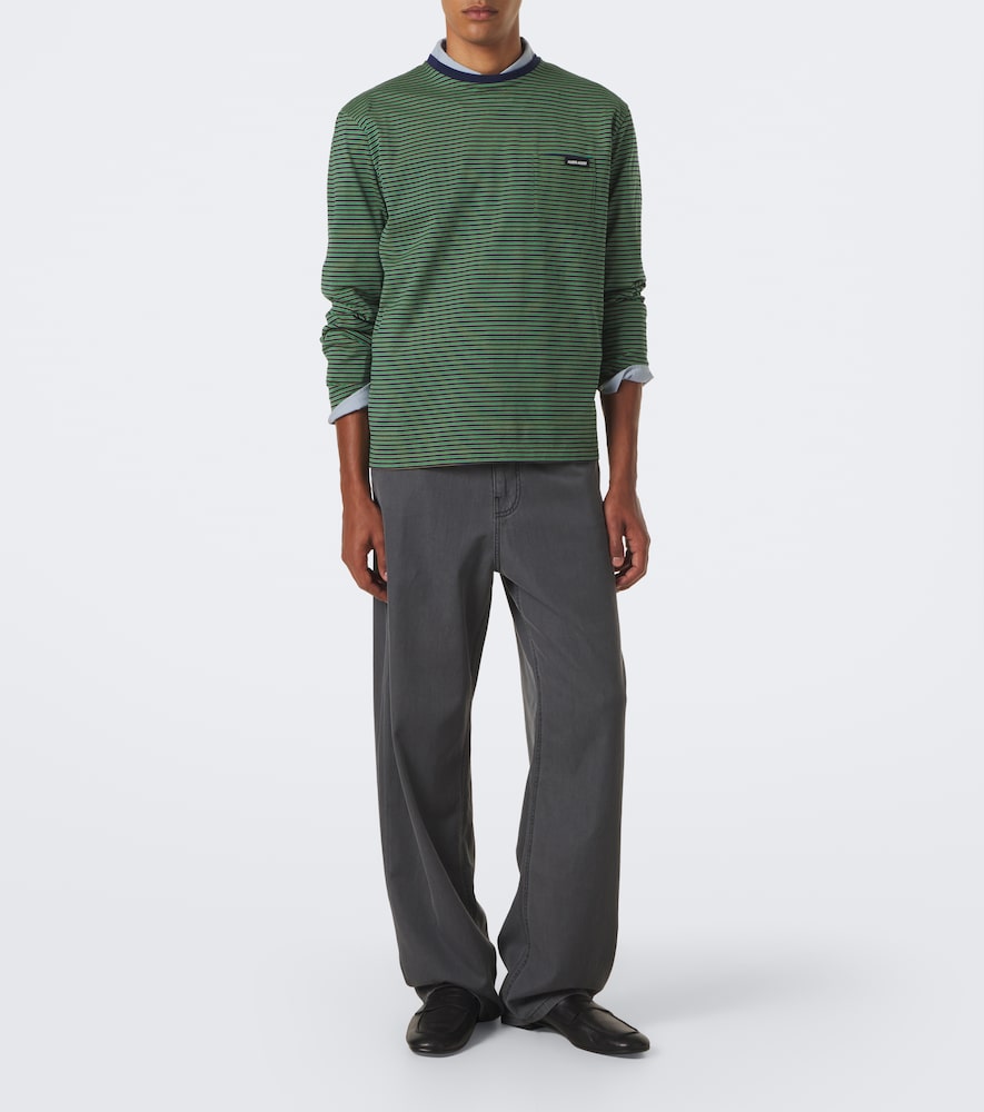 MIU MIU Miu Miu Chambray Wide-Leg Pants