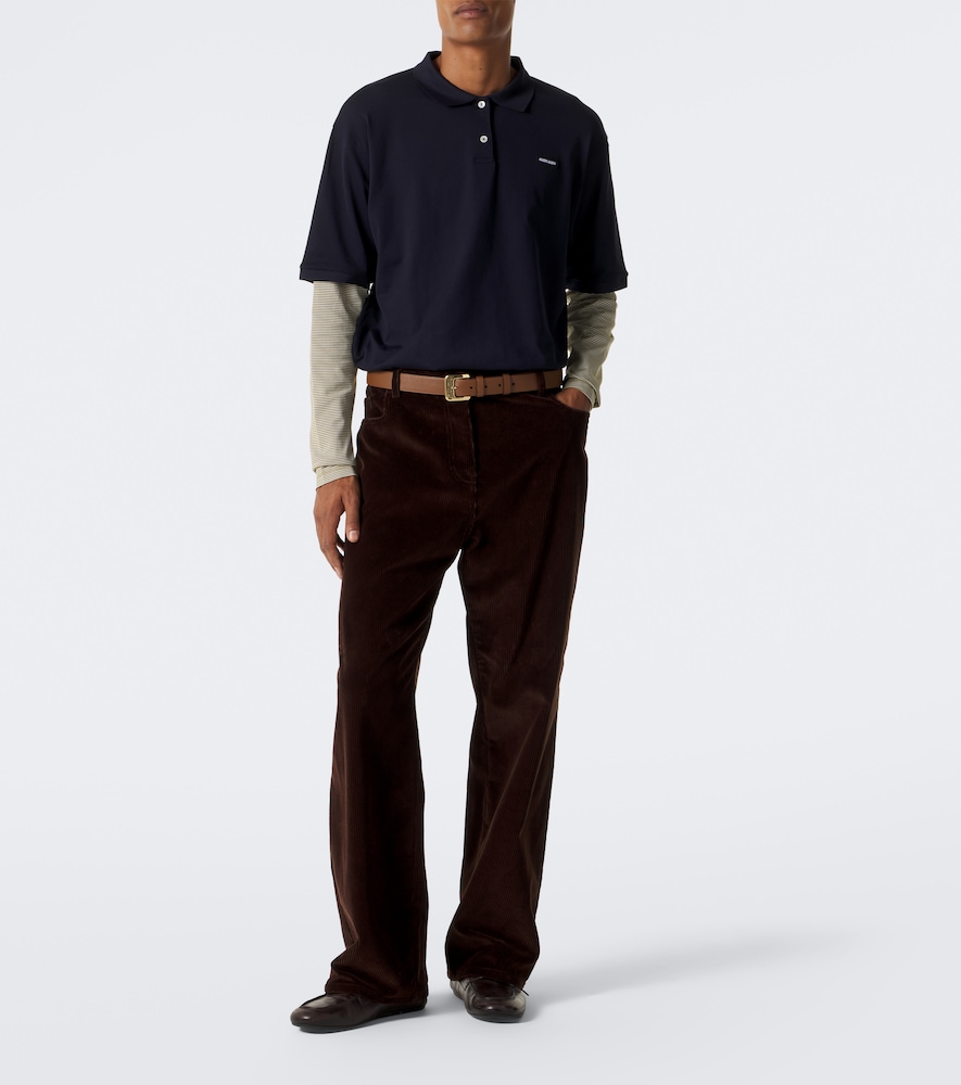 MIU MIU layered cotton jersey polo shirt