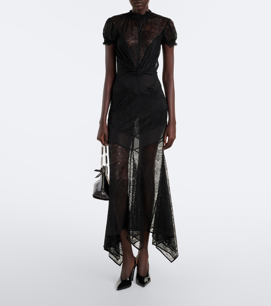 ATTICO The Attico Asymmetrical Lace Midi Dress