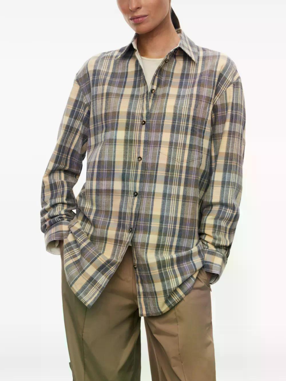 12 STOREEZ 12 STOREEZ Marilyn Check-Pattern Cotton Shirt