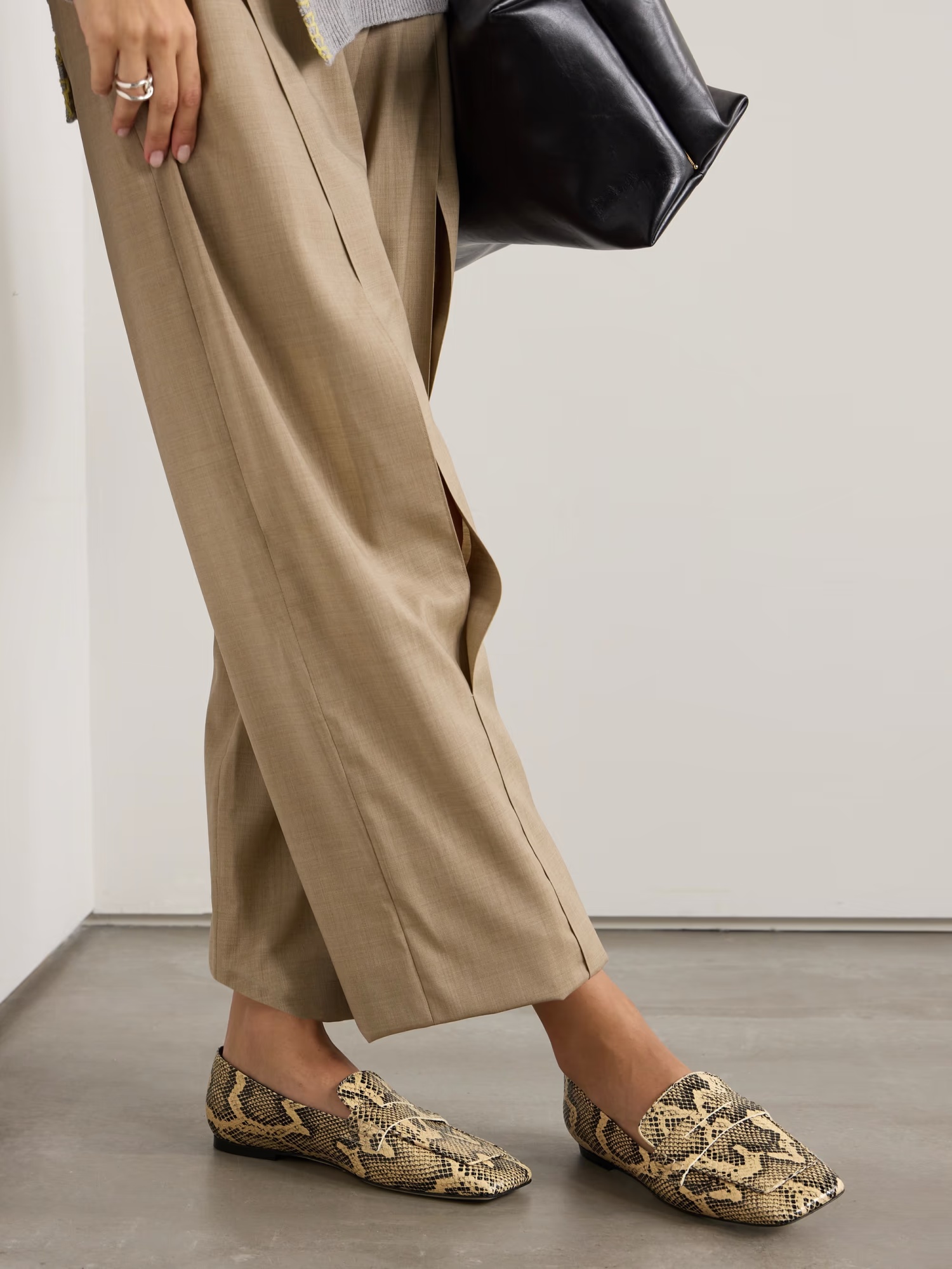 AEYDĒ Aeyde Imitation Snake-Pattern Loafers