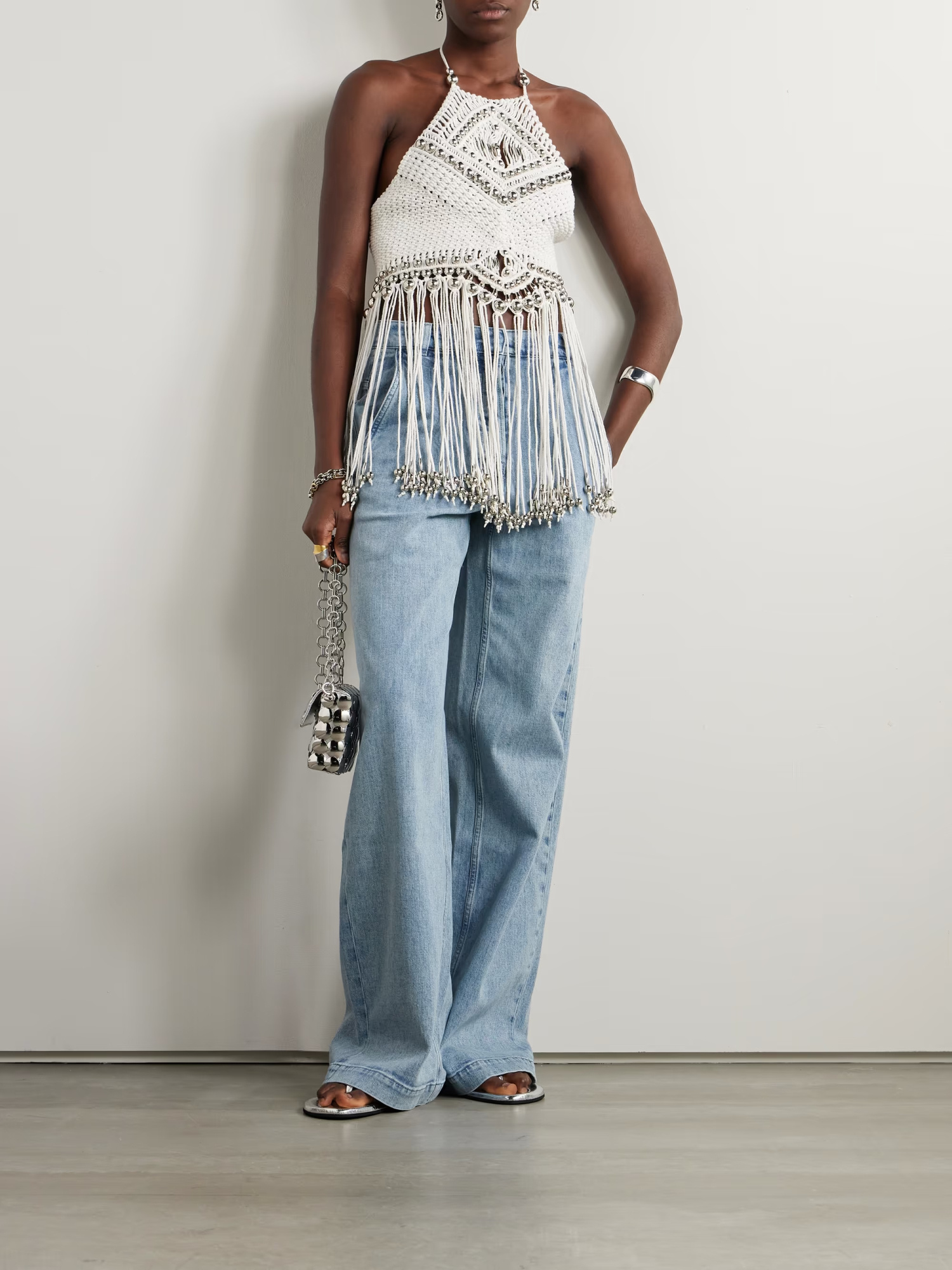 PACO RABANNE Paco Rabanne Crocheted Tassel Halter Top