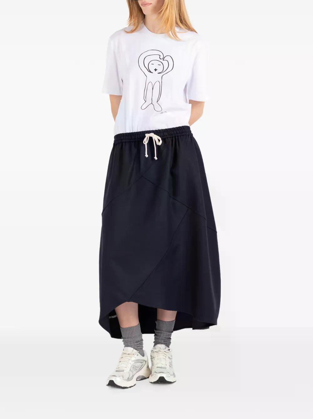 SOCIETE ANONYME Société Anonyme Asymmetric Panelled Midi Skirt