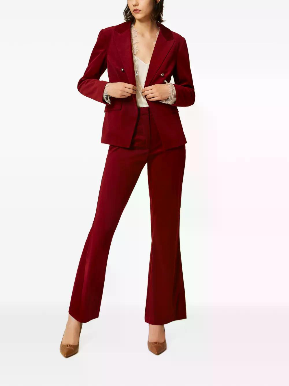 TWINSET Velvet Double-Breasted Blazer
