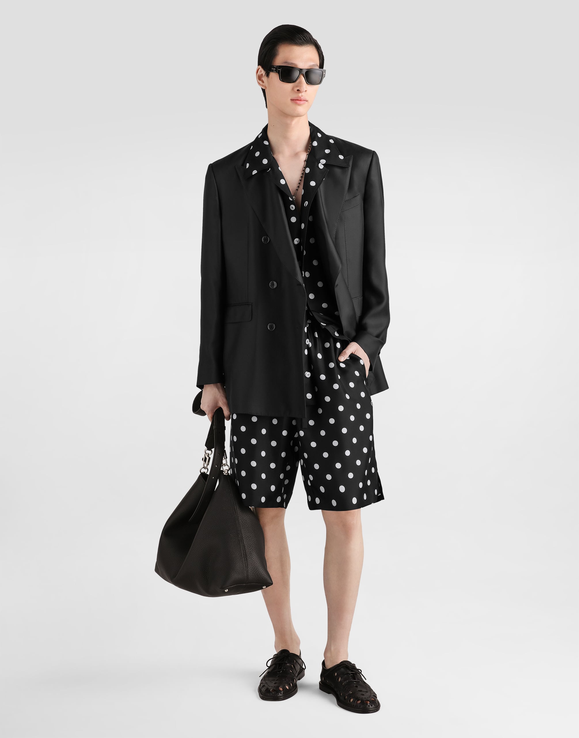 DOLCE & GABBANA Dolce & Gabbana Polka Dot-Print Silk Twill Bermuda Shorts
