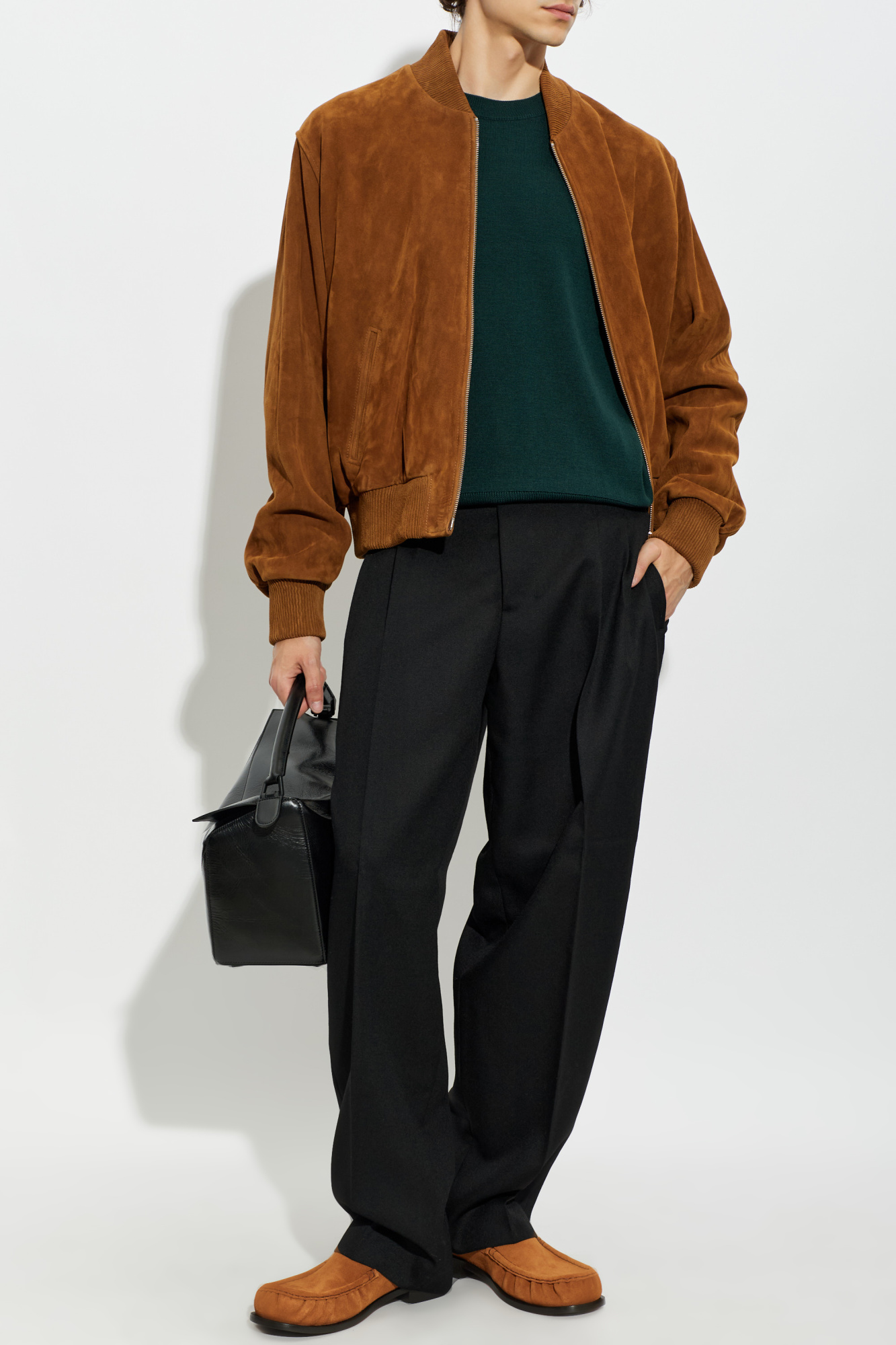 AMI Ami Alexandre Mattiussi Suede Bomber Jacket